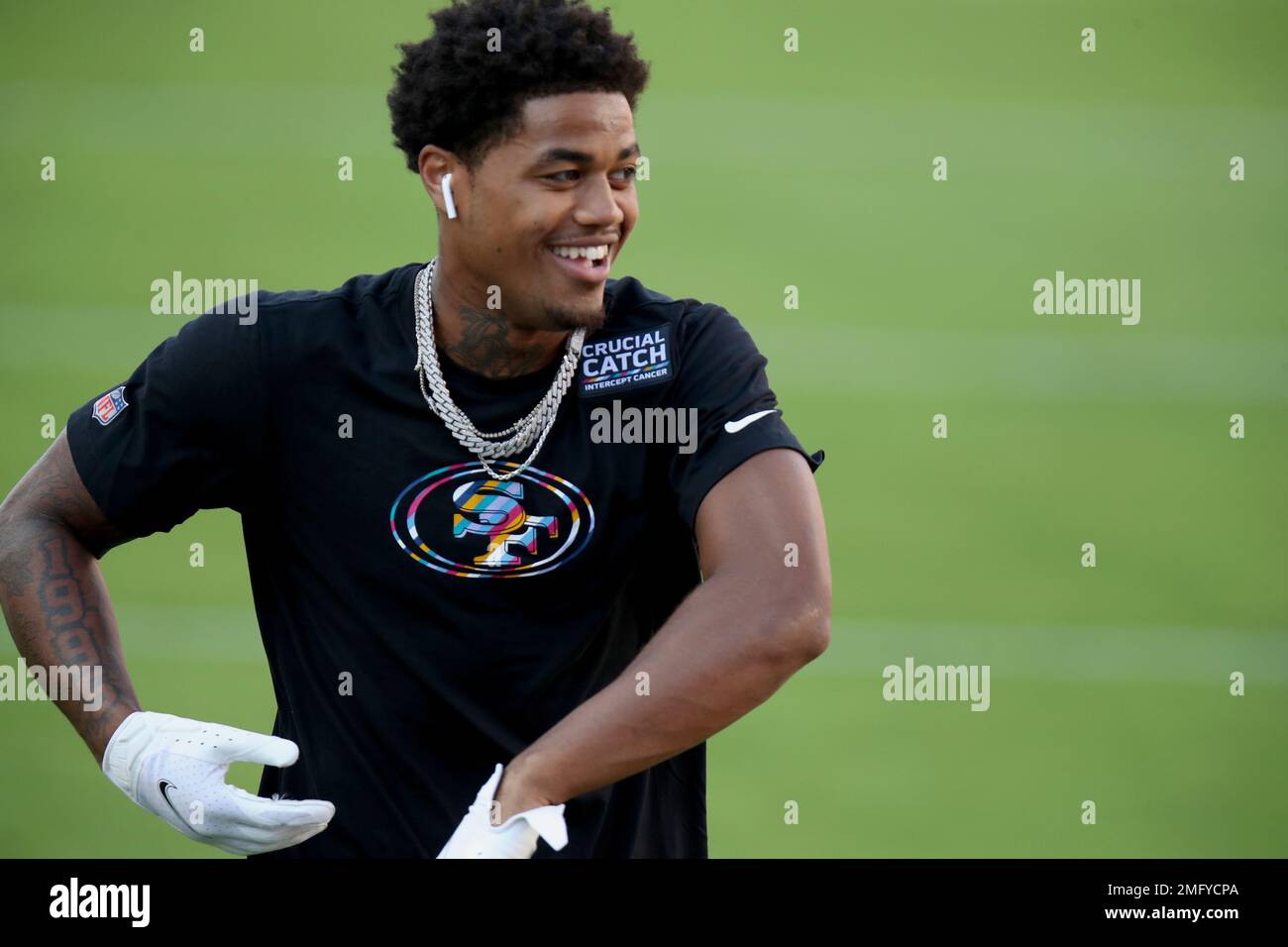 San Francisco 49ers wide receiver Kendrick Bourne (84) on the field ...