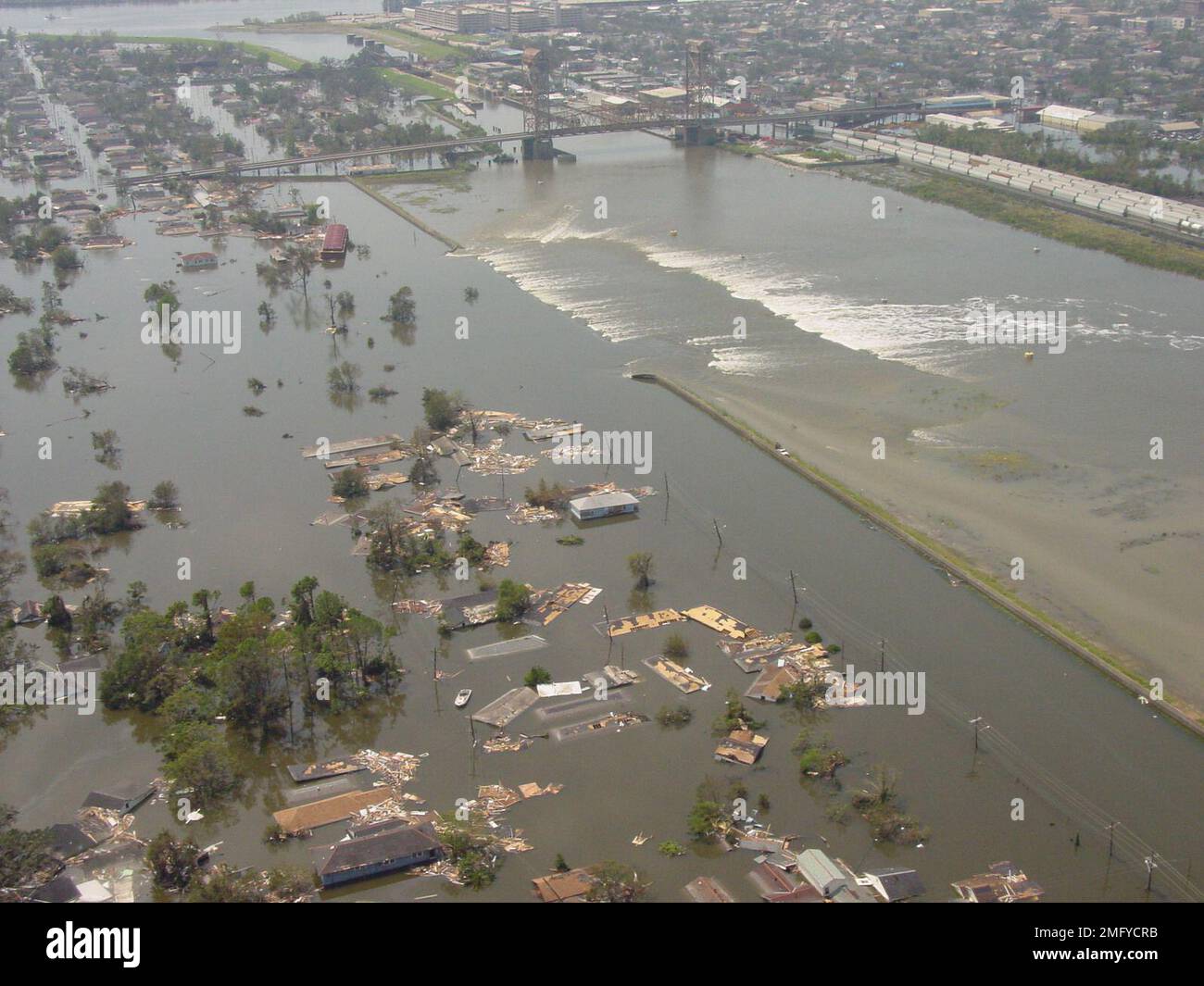 Aftermath - Aerial - 26-HK-330-43. Industrial Canal Breach. Hurricane Katrina Stock Photo - Alamy