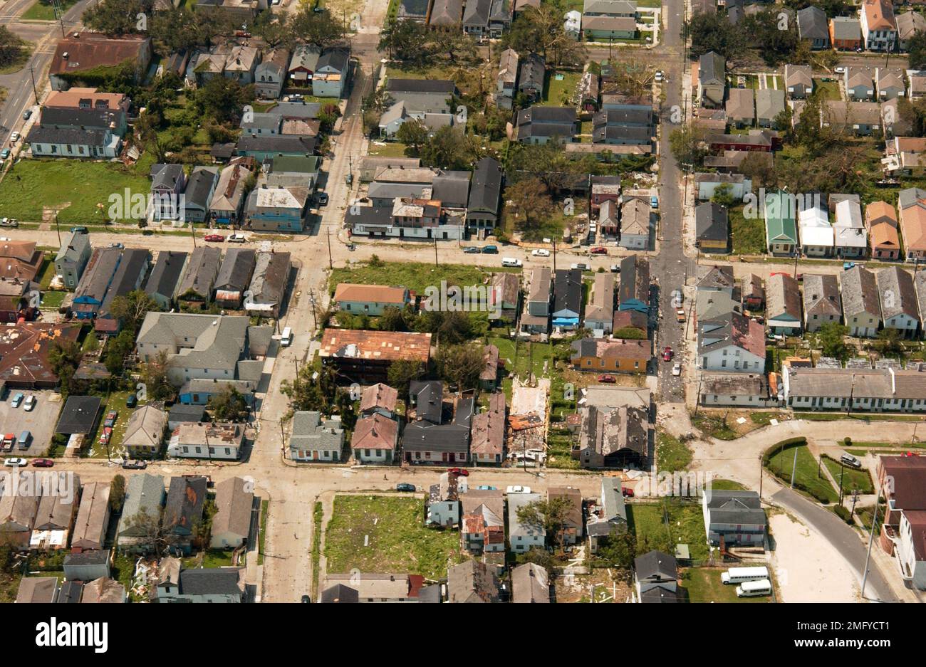 Aftermath - Miscellaneous - Aerial - 26-HK-49-31. aerial view of damage ...