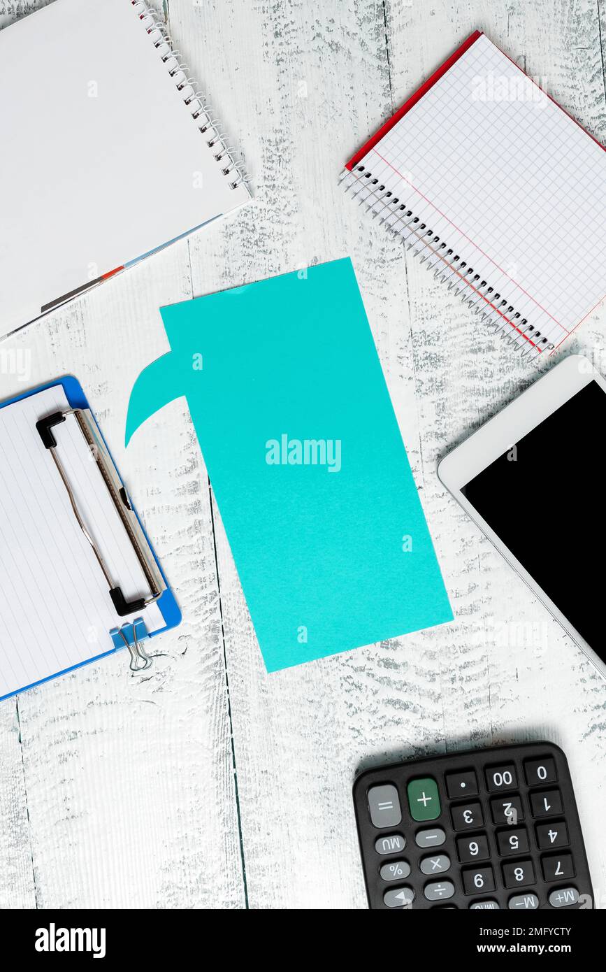 Color paper with important message. Infromation written on sticker ...