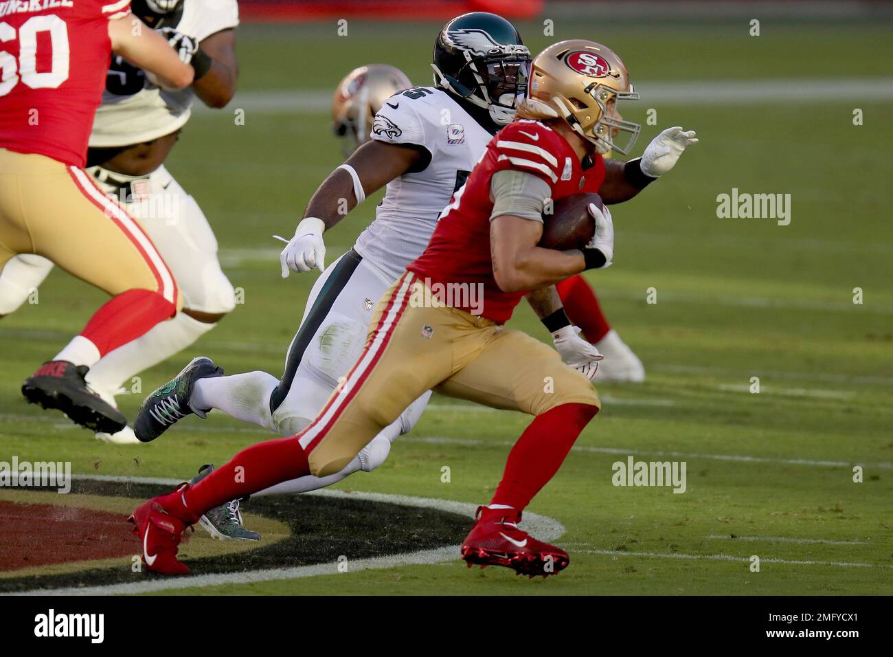 San Francisco 49ers tight end George Kittle (85) in action during an ...