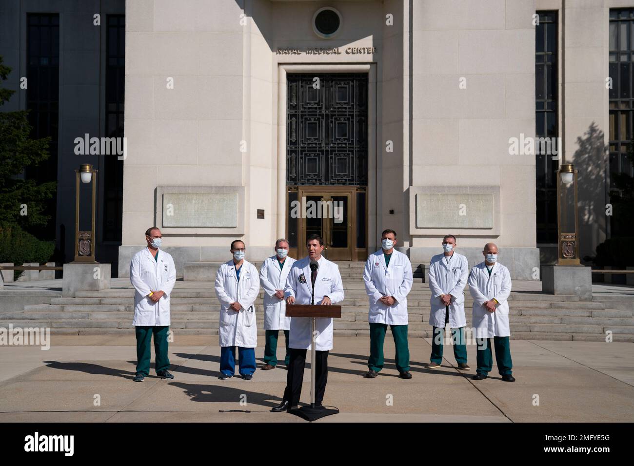 Dr. Sean Conley, physician to President Donald Trump, talks with ...