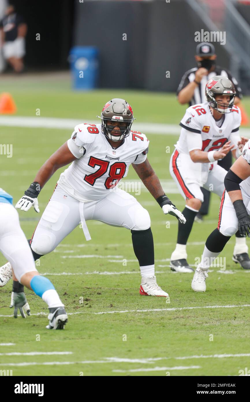 Tampa Bay Buccaneers offensive tackle Tristan Wirfs (78) prepares to ...