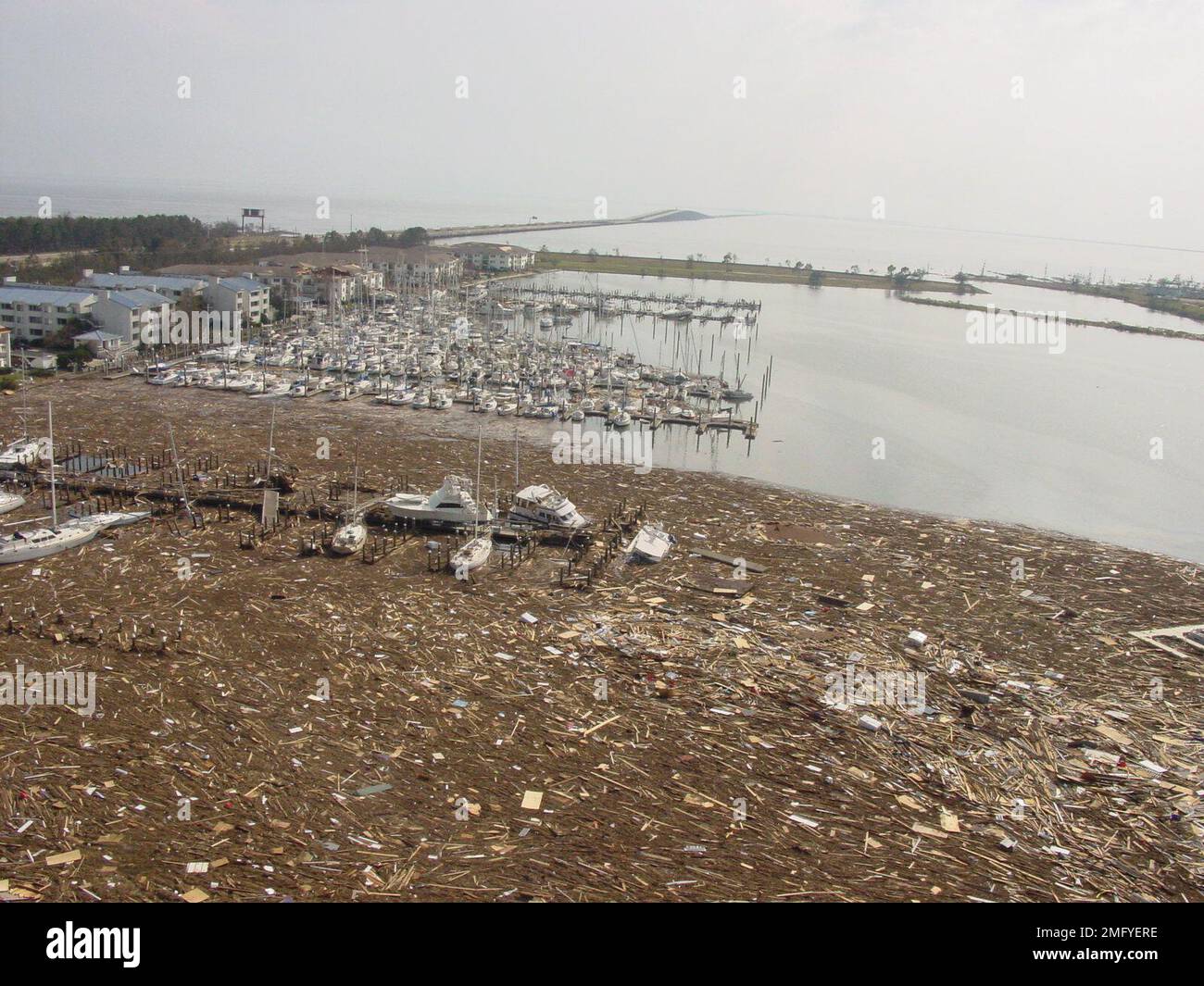 Aftermath - Aerial - 26-HK-330-22. Damage to Slidel Marina. Hurricane ...