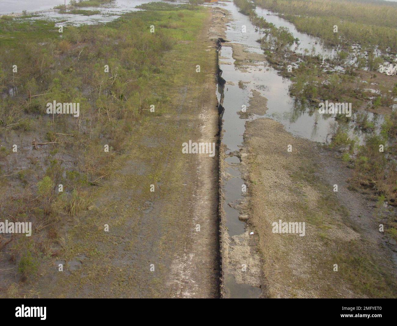 Aftermath - Aerial - 26-HK-330-63. MRGO levee damage. Hurricane Katrina ...