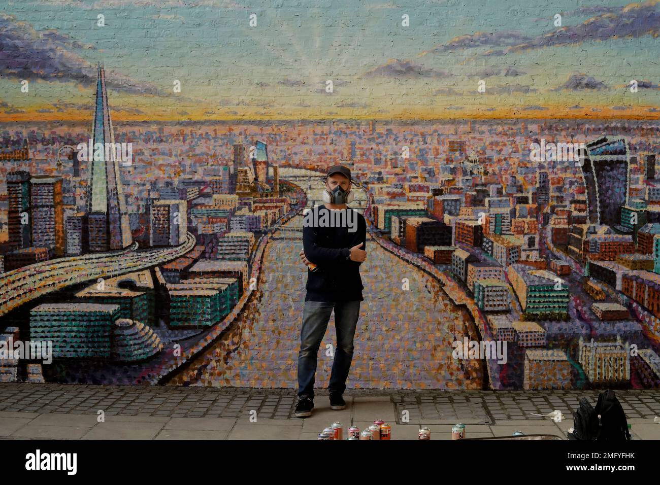 Australian street artist James Cochran, also known as Jimmy C, poses ...