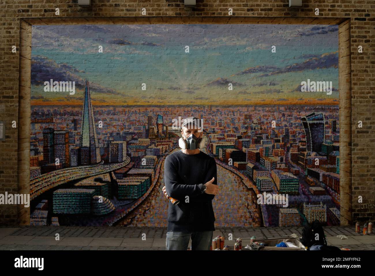 Australian street artist James Cochran, also known as Jimmy C, poses ...