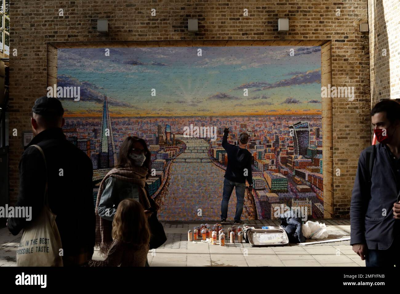 Australian street artist James Cochran, also known as Jimmy C, puts the ...