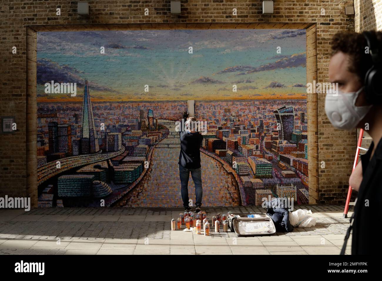 Australian street artist James Cochran, also known as Jimmy C, puts the ...
