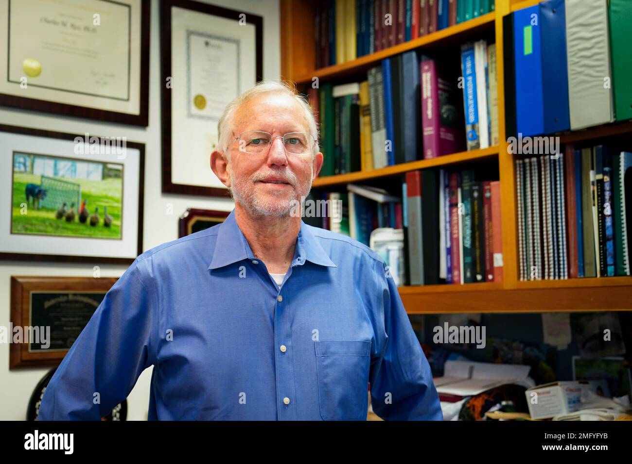 Charles M. Rice, professor of virology at Rockefeller University, poses ...