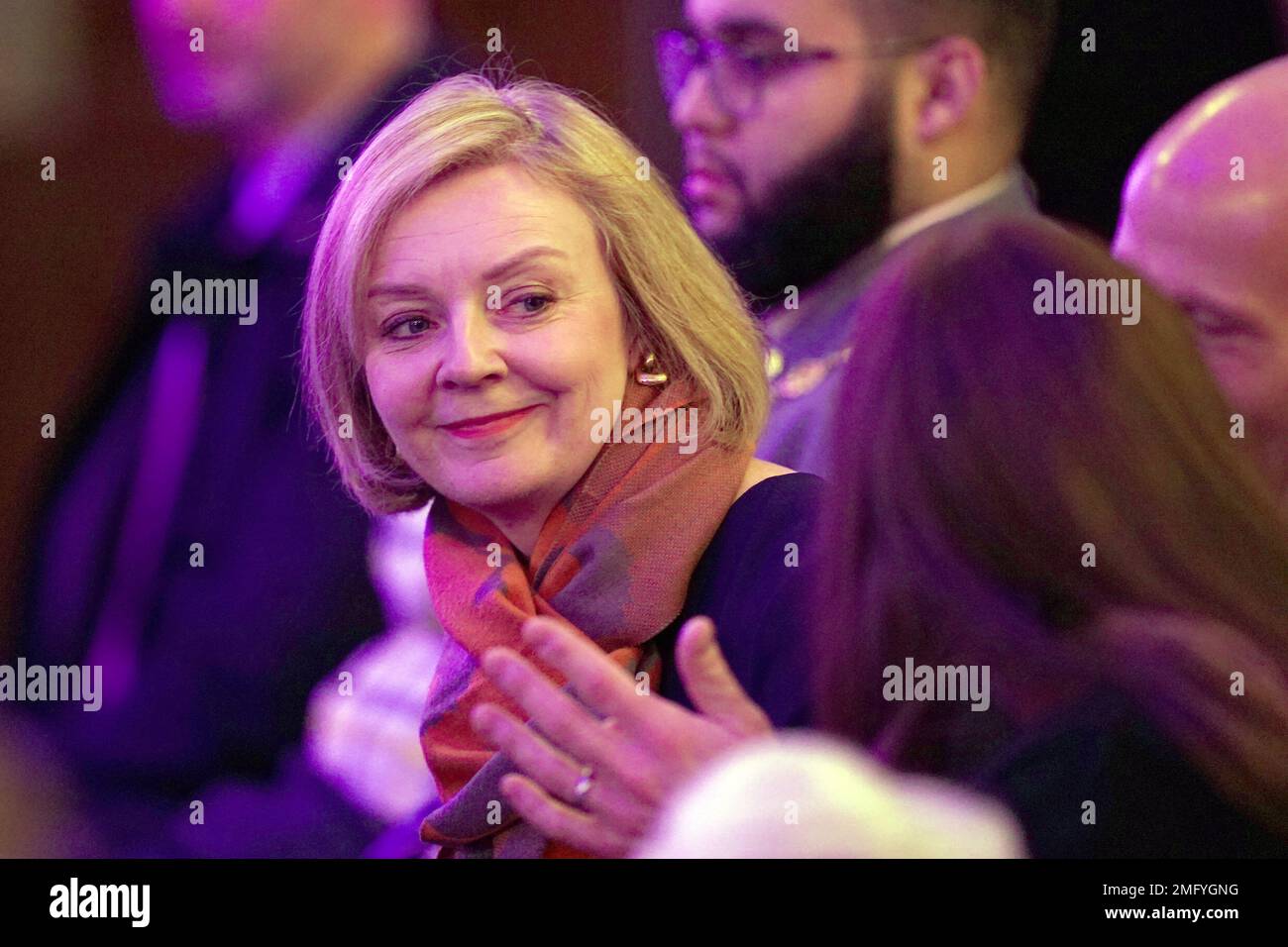 Former prime minister Liz Truss at a commemorative ceremony at St John ...