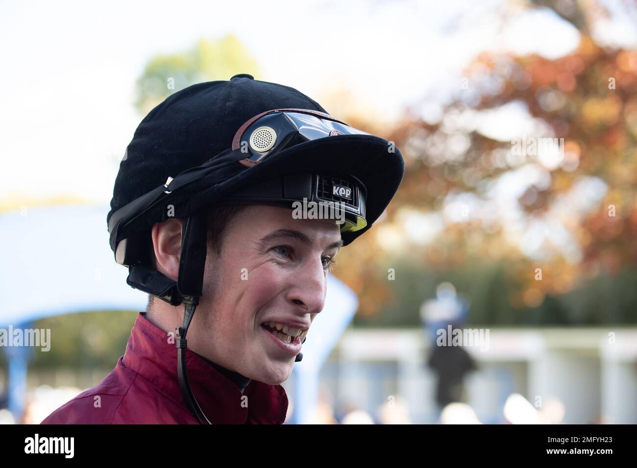 Windsor, Berkshire, UK. 10th October, 2022. Jockey Ross Coakley winner ...