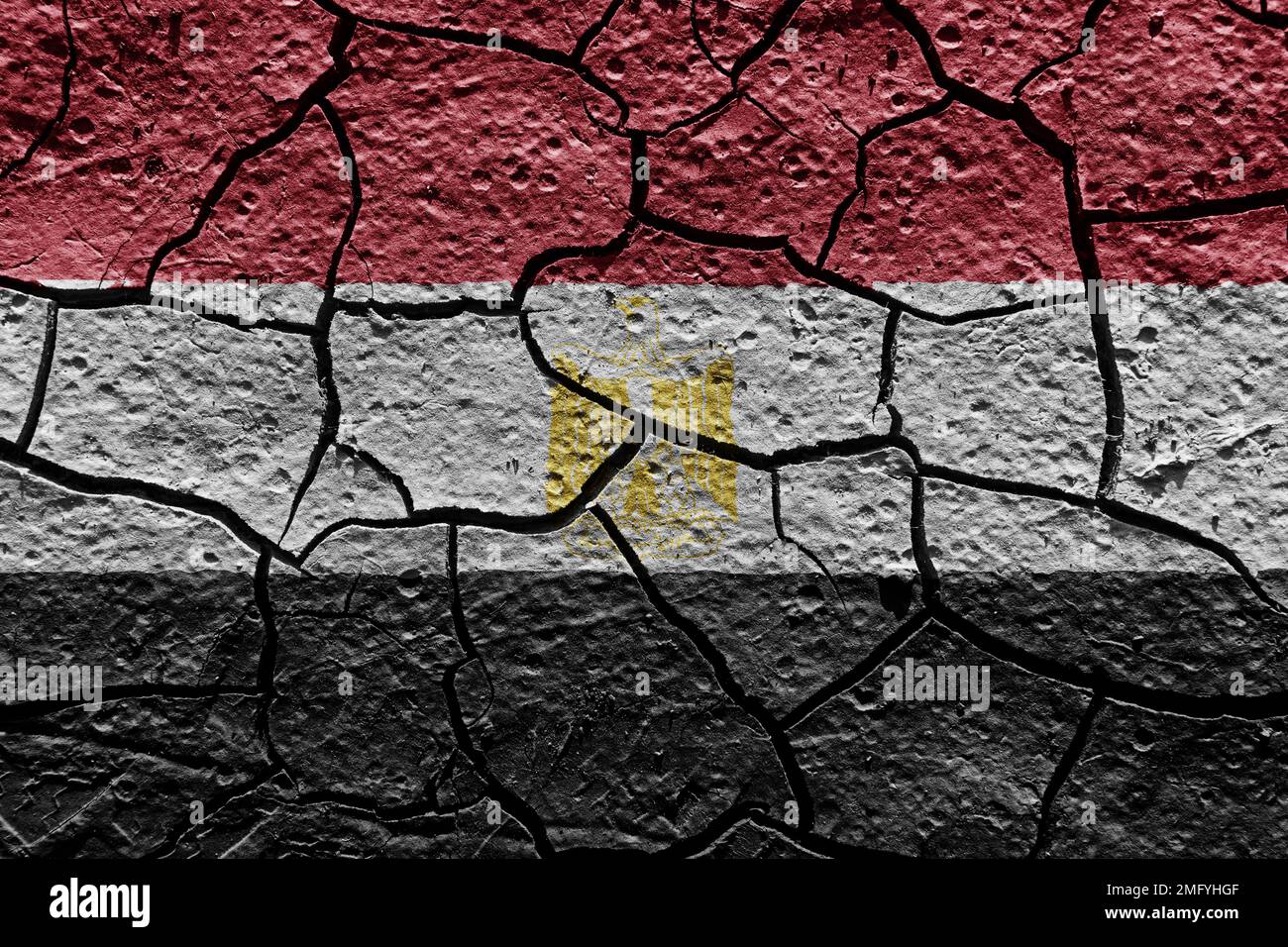 Egypt flag on a mud texture of dry crack on the ground Stock Photo - Alamy