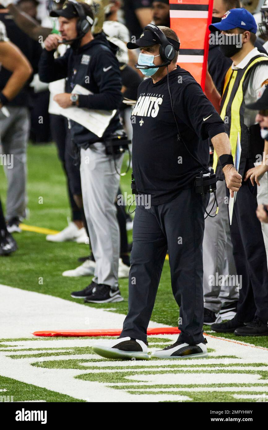 New Orleans Saints head coach Sean Payton on the sideline against the ...