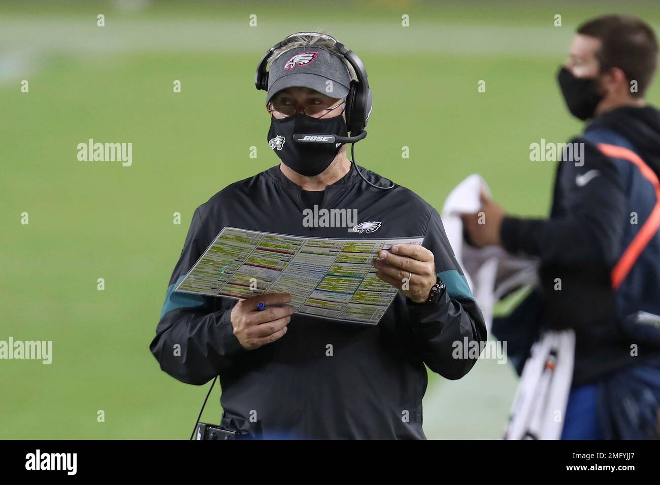 Philadelphia Eagles head coach Doug Pederson watches during the second ...