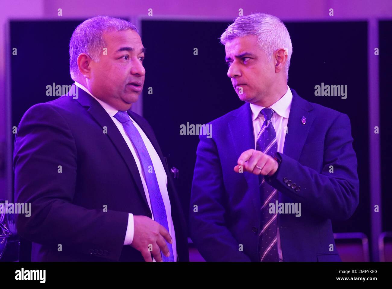 Mayor of London Sadiq Khan (right) at a commemorative ceremony at St ...