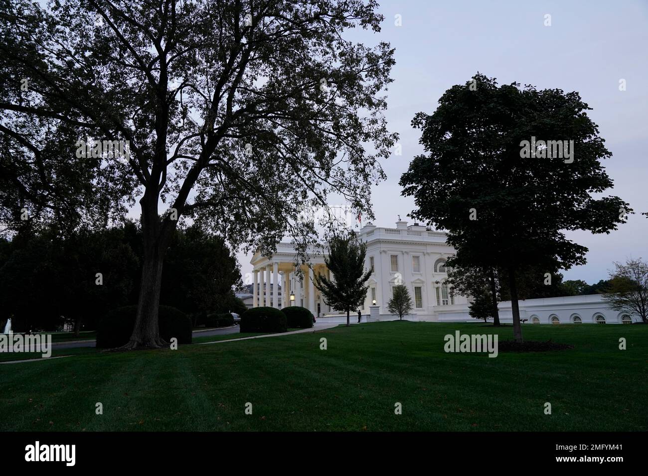 The White House is seen on Sunday evening, Oct. 4, 2020, in Washington ...