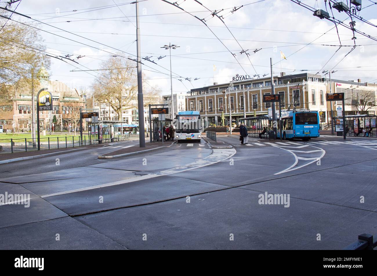 Arnhem, Netherlands - January 6, 2023: Willemsplein in the center of ...