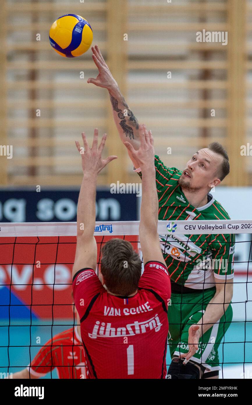 Ceske Budejovice, Czech Republic. 25th Jan, 2023. L-R Stijn van Schie ...