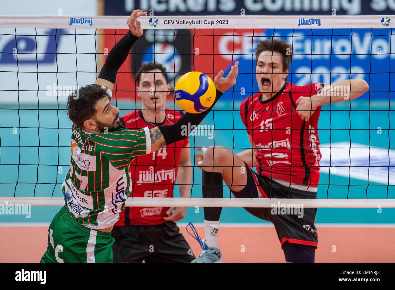 Ceske Budejovice, Czech Republic. 25th Jan, 2023. L-R Athanasios ...