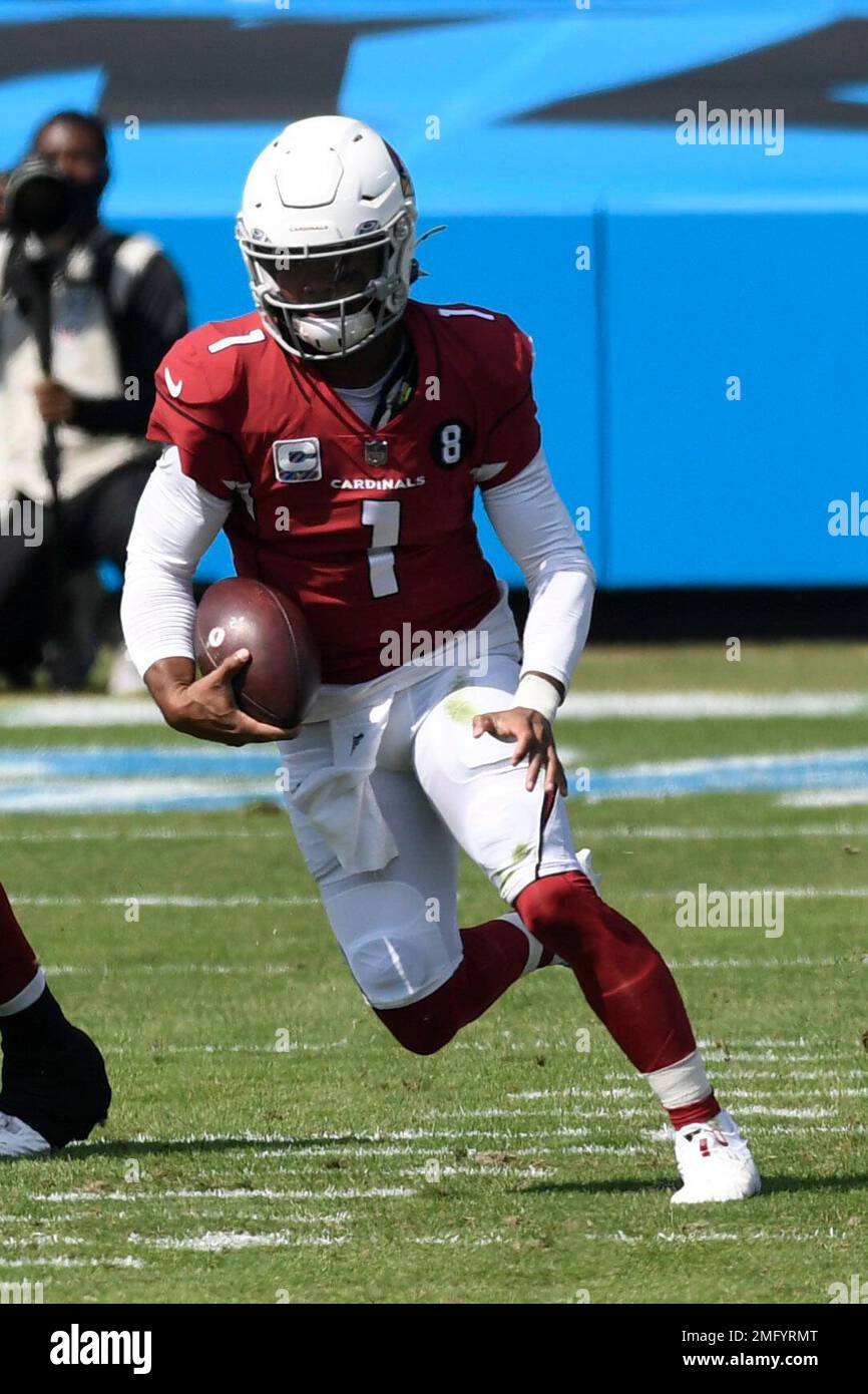 Arizona Cardinals quarterback Kyler Murray runs against the Carolina ...