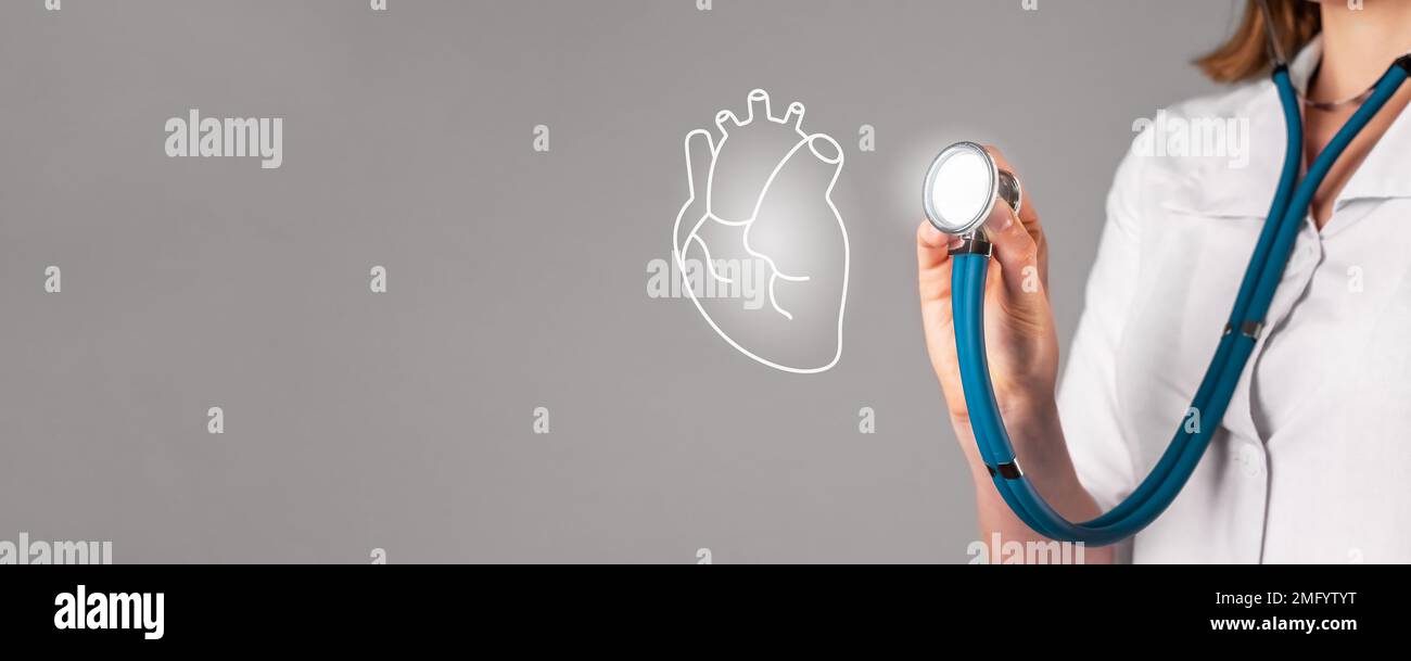 Heart health checkup. Cardiovascular system check-up. Medical banner ...