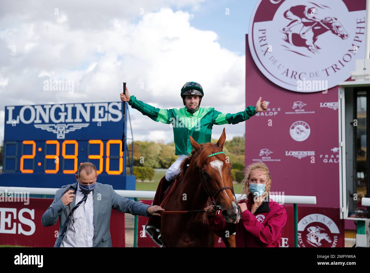 JockeyCristian Demuro riding Sottsass celebrates after winning the ...