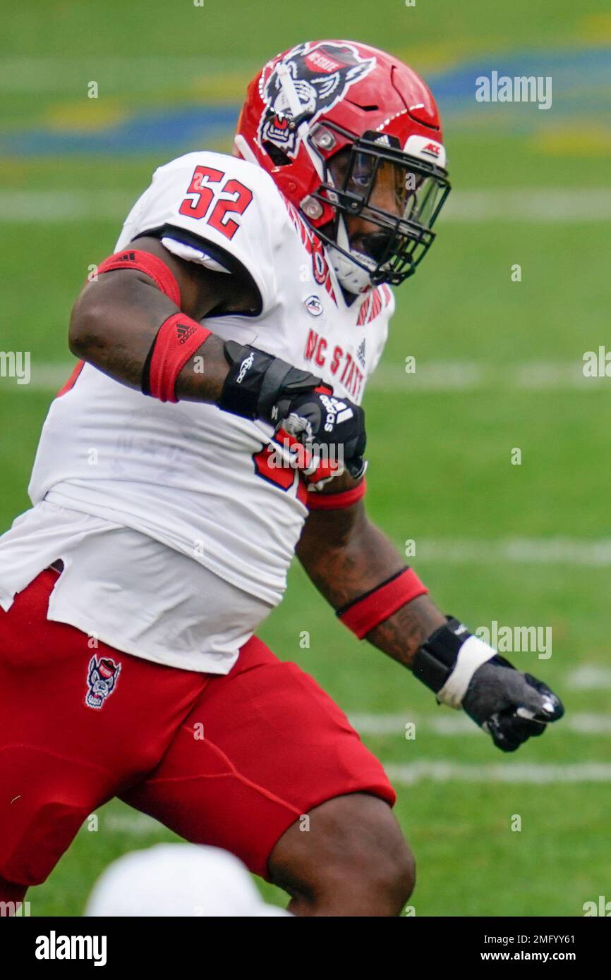North Carolina State Defensive Tackle Cj Clark 52 Plays Against Pittsburgh During An Ncaa