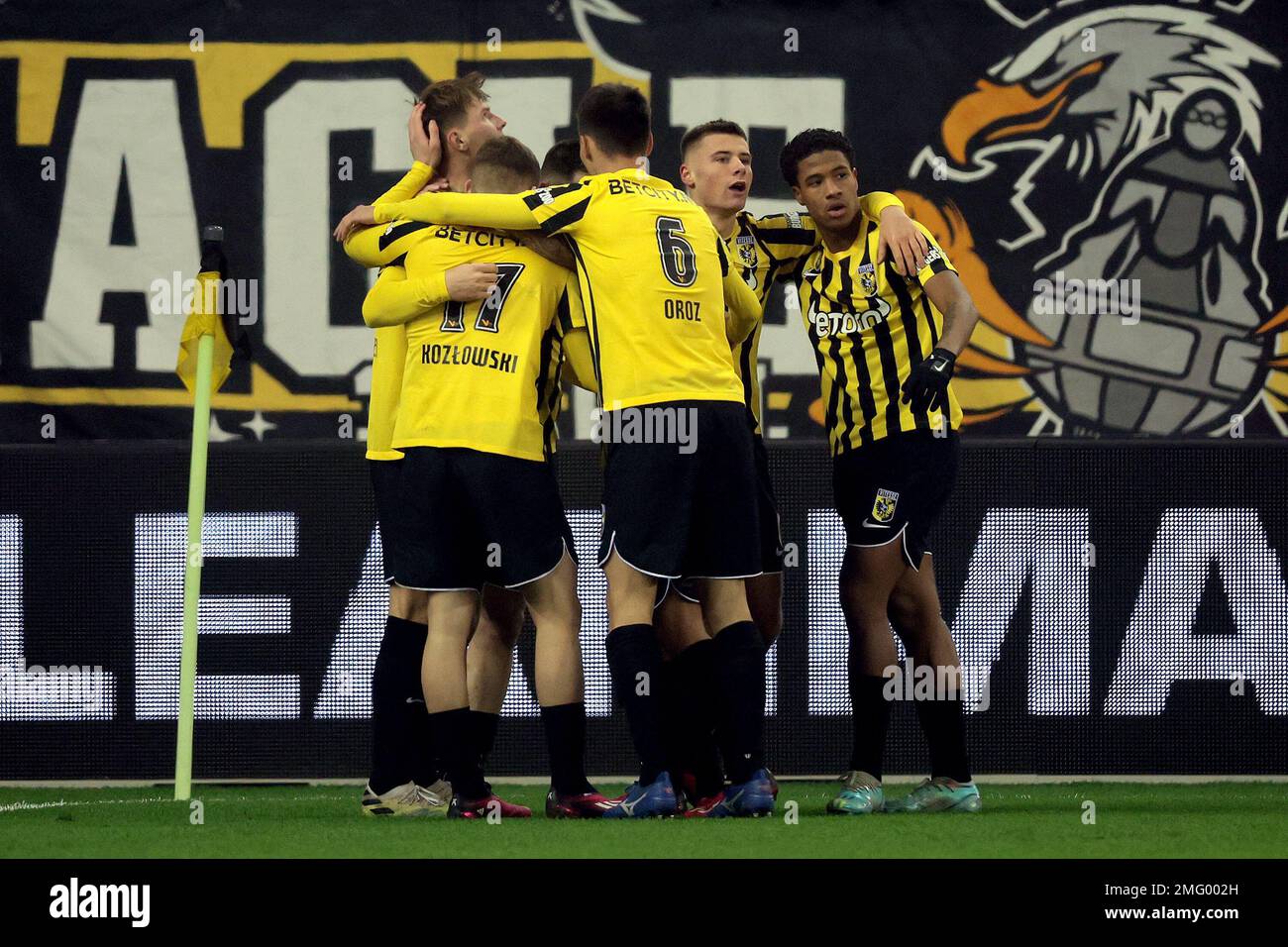 ARNHEM - Matus Bero of Vitesse celebrates the 2-1 with his teammates ...
