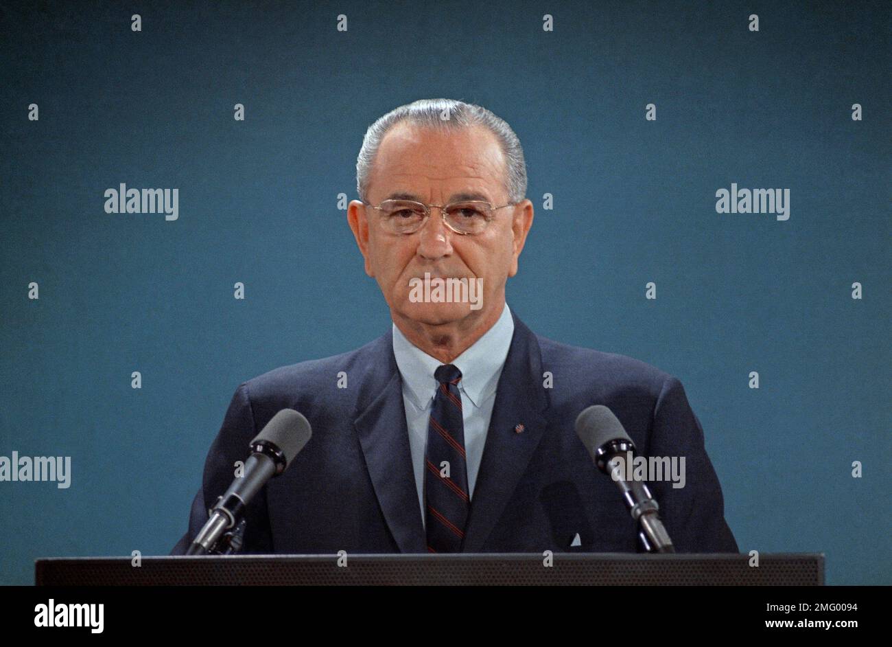 FILE - This August 1967 file photo shows President Lyndon B. Johnson ...