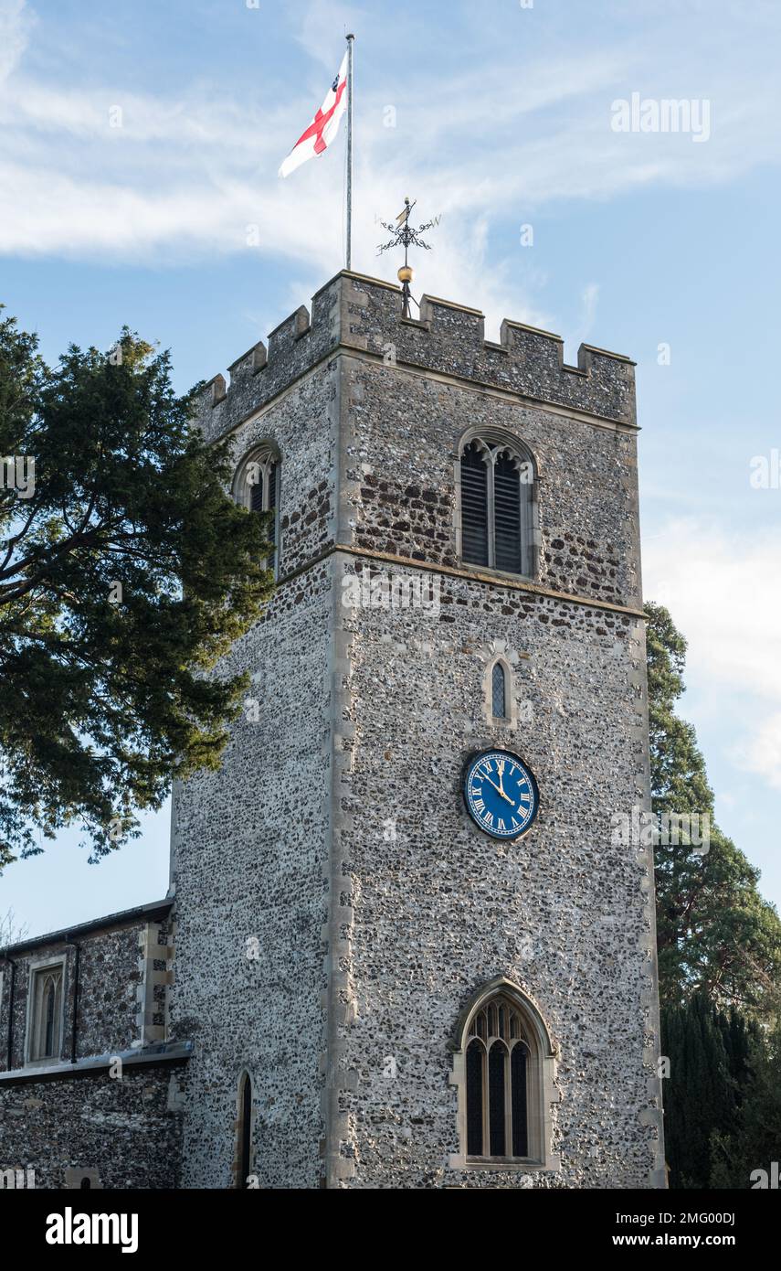 Tower of Saint Peter's Church, Iver, Bucks Stock Photo - Alamy