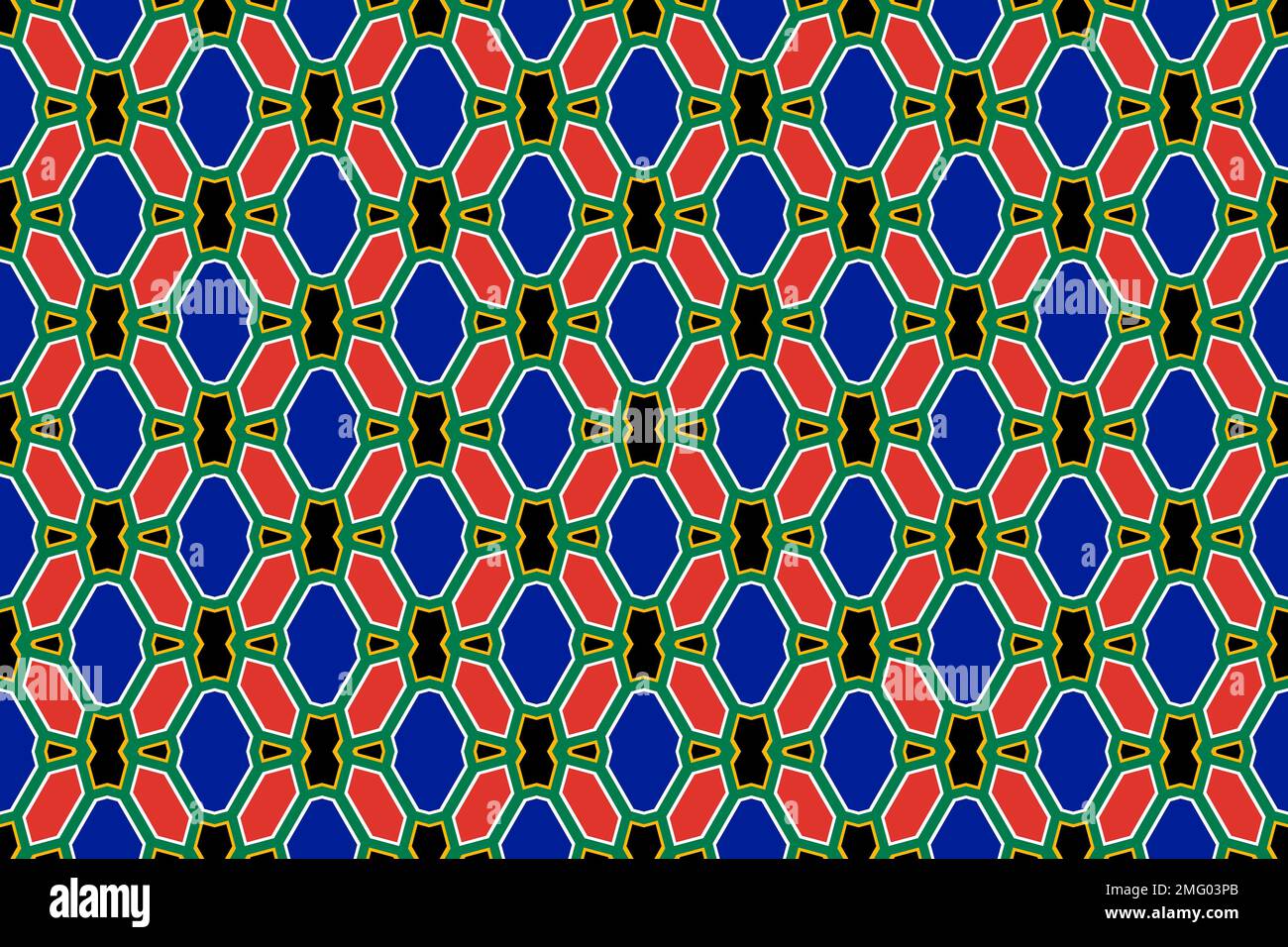Geometric pattern in the colors of the national flag of South Africa ...