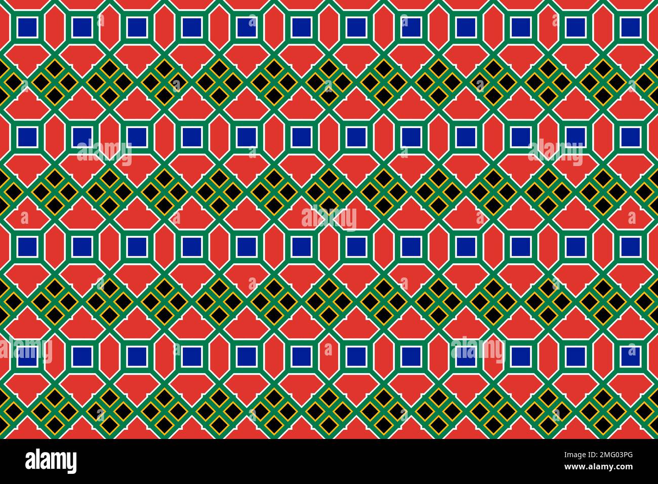 Geometric pattern in the colors of the national flag of South Africa ...