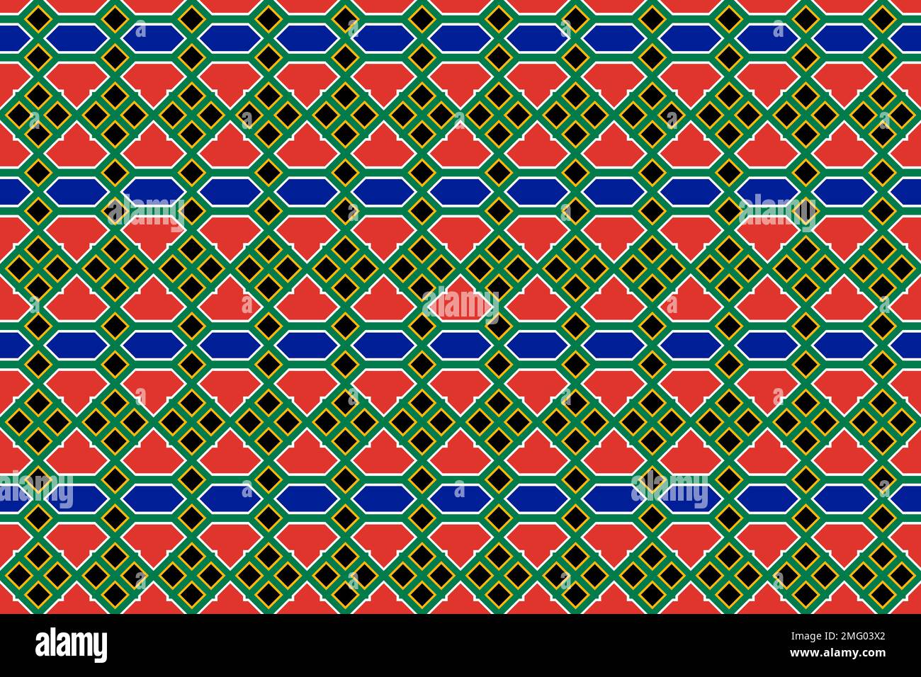 Geometric pattern in the colors of the national flag of South Africa ...
