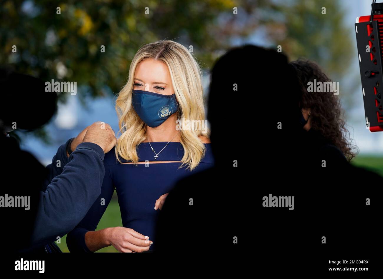 White House press secretary Kayleigh McEnany prepares for a television ...