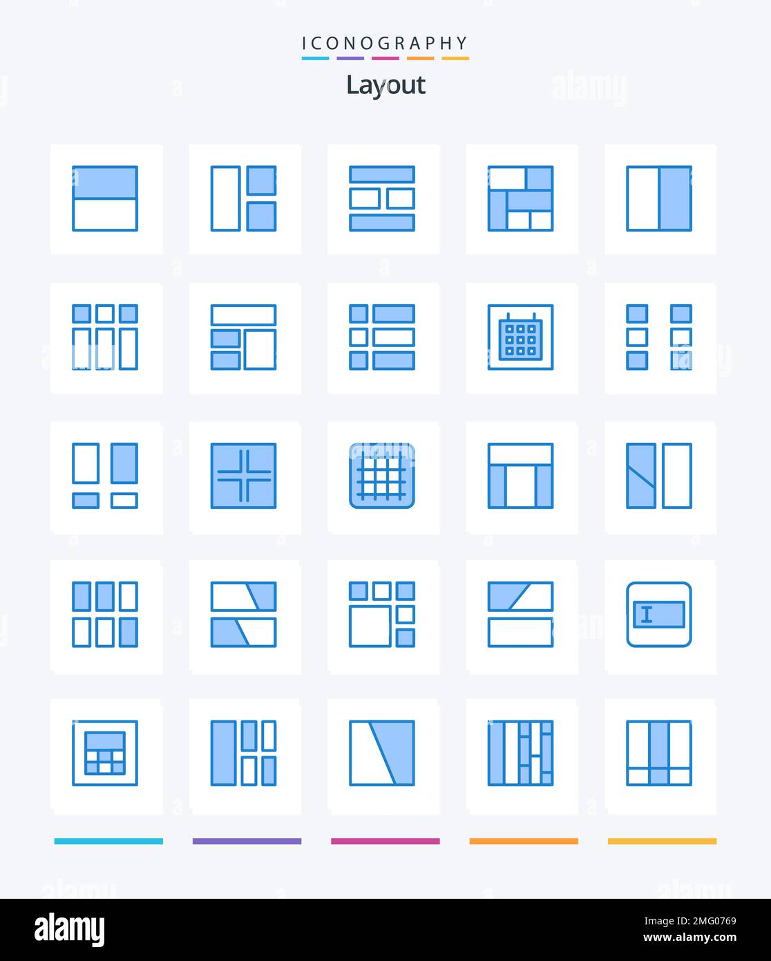 Creative Layout 25 Blue icon pack Such As layout. frame. layout ...