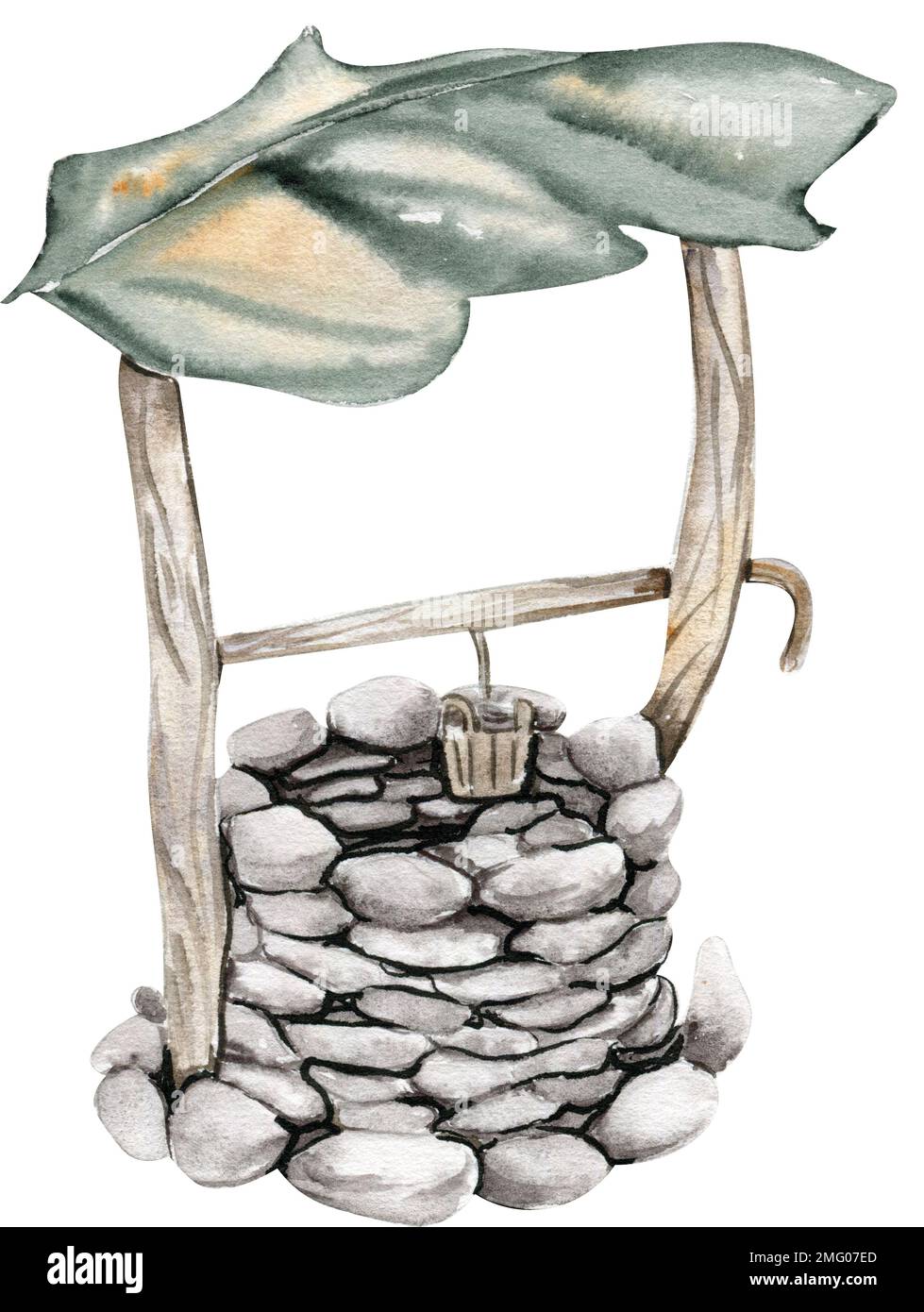 Stone Wishing Well Drawing