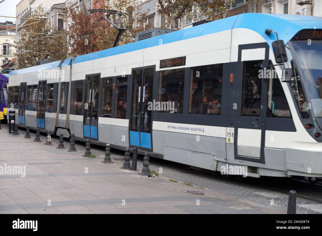Istanbul, Turkey - November, 13, 2022: surface metro skytrain in the ...