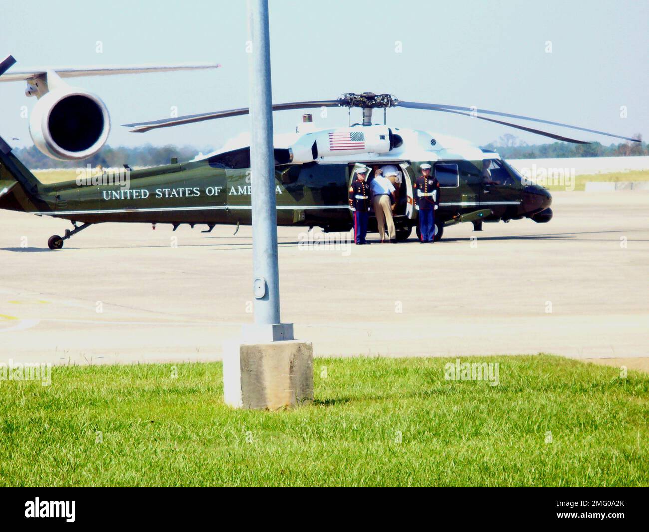 . preparing Marine 1 on ATC ramp for departure. Hurricane Katrina Stock ...