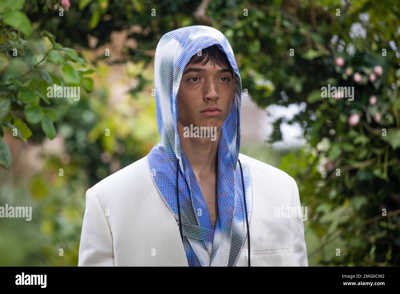 A model wears a creation for the Kenzo Spring-Summer 2021 fashion ...