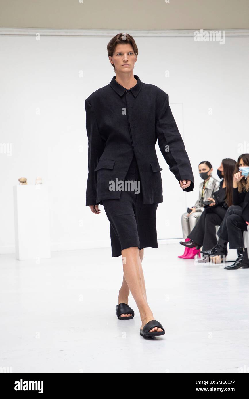 A model wears a creation for the Gauchere Spring-Summer 2021 fashion ...