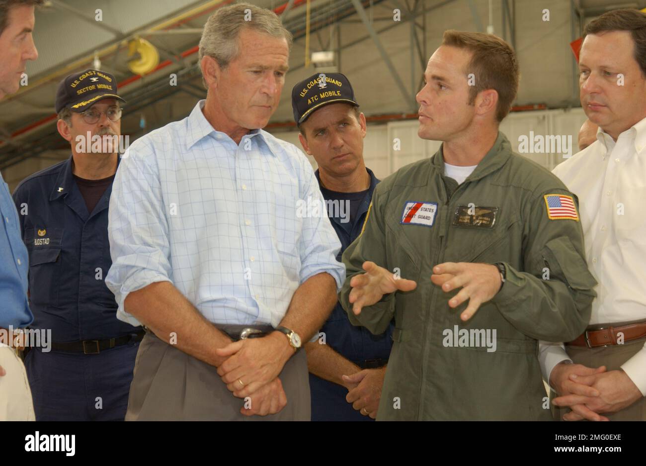 President George W. Bush Visit - 26-HK-6-230. Hurricane Katrina Stock ...