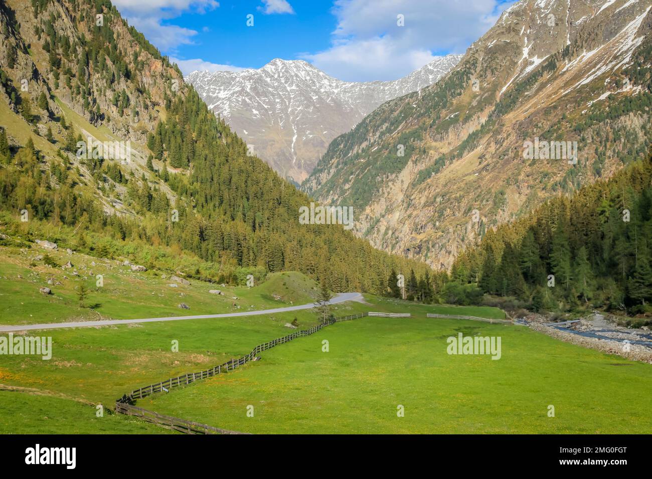 Alpine farm in Green Stubai valley near Innsbruck, Tirol, Austria Stock ...