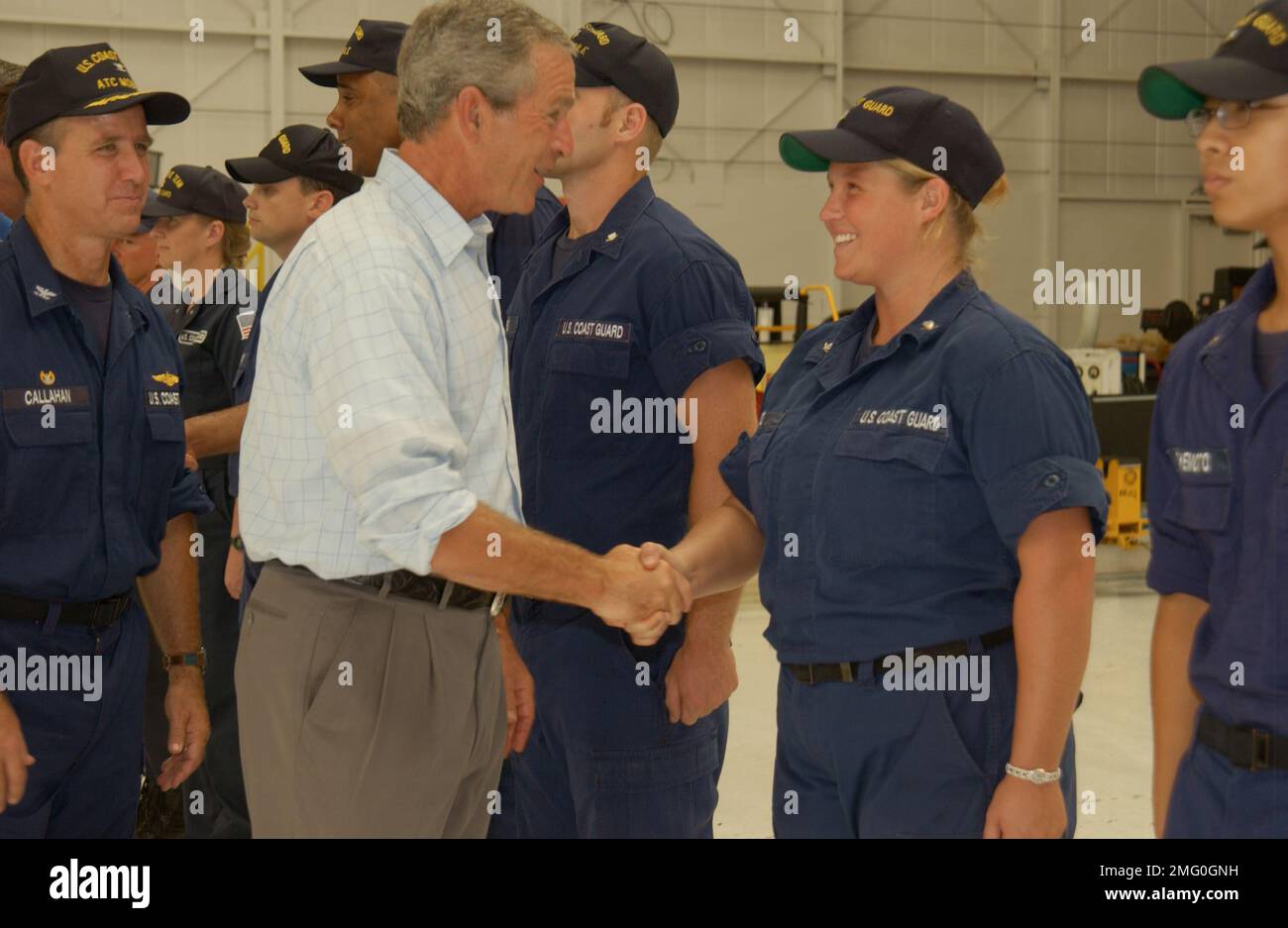 President George W. Bush Visit - 26-HK-6-168. Briefing in ATC hangar ...
