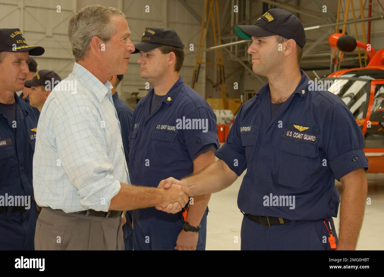 President George W. Bush Visit - 26-HK-6-180. Briefing in ATC hangar ...