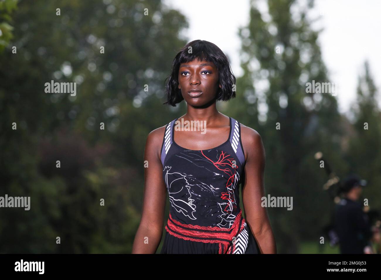 A model wears a creation for the Koche Spring-Summer 2021 fashion ...