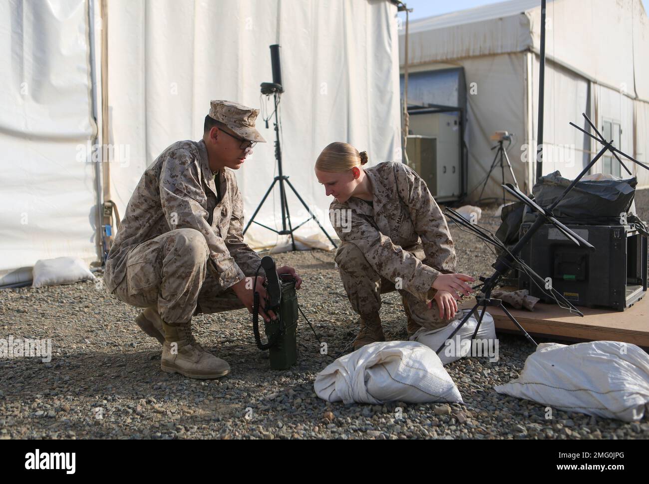 U.S. Marine Corps Cpl. Llian Aguilar Delgado and Lance Cpl. Sarah Beal ...