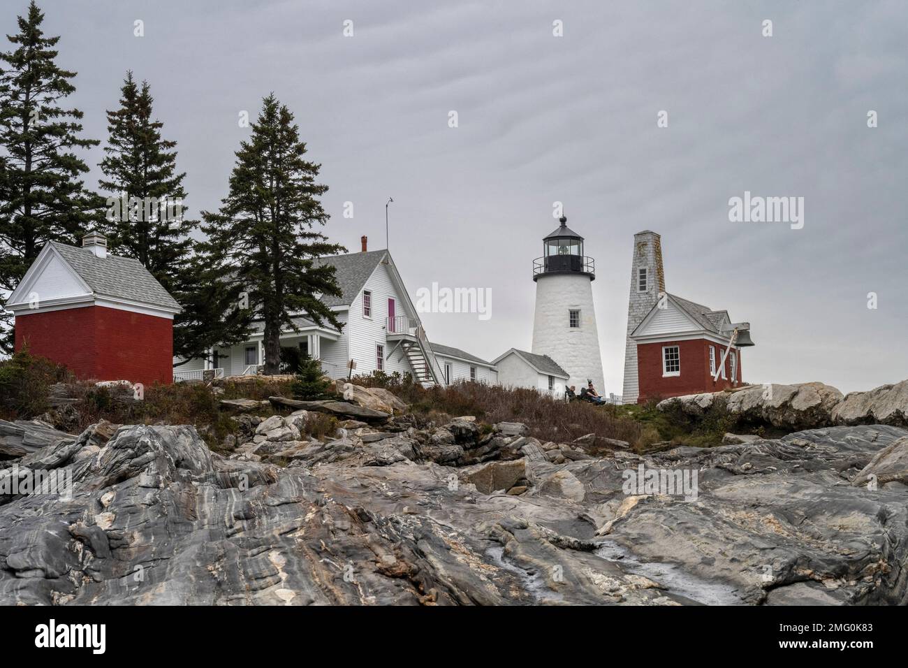 Rocky point with lighthouse hi-res stock photography and images - Alamy