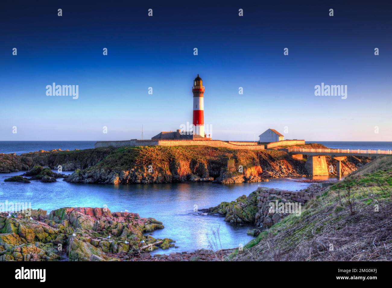 boddam lighthouse near peterhead aberdeenshire scotland Stock Photo - Alamy