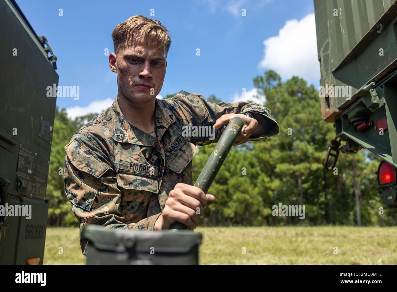 U.S. Marine Corps Lance Cpl. Alexander Moore, a motor vehicle operator with Combat Logistics ...